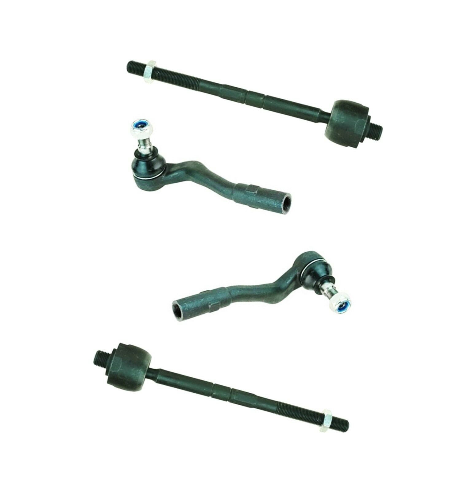 4 Pc Front Outer Inner Tie Rod Ends Left and Right Side Steering Kit ...