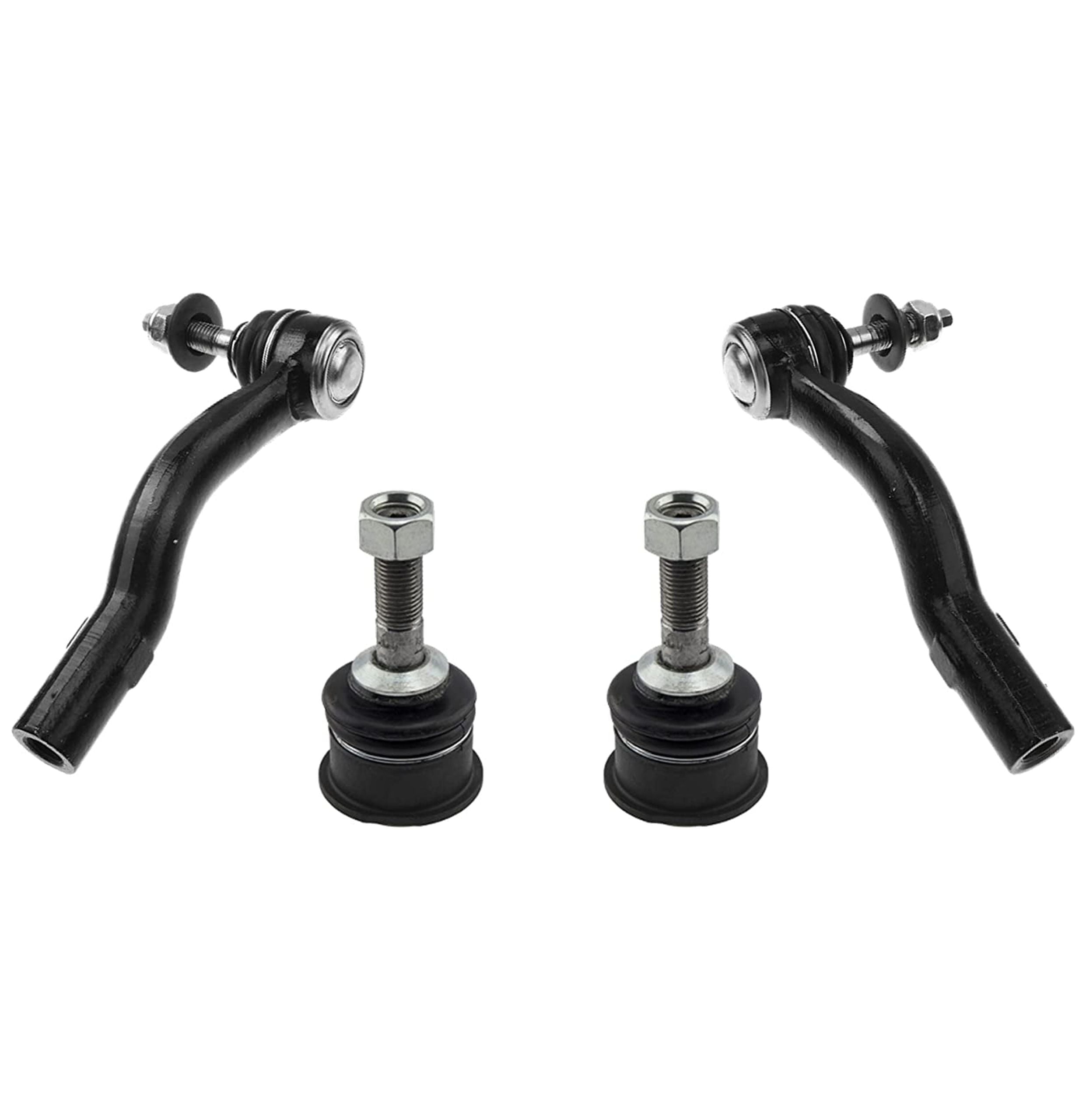 4 Pc Front Outer Tie Rod Ends + Upper Ball Joints, Left Right ...