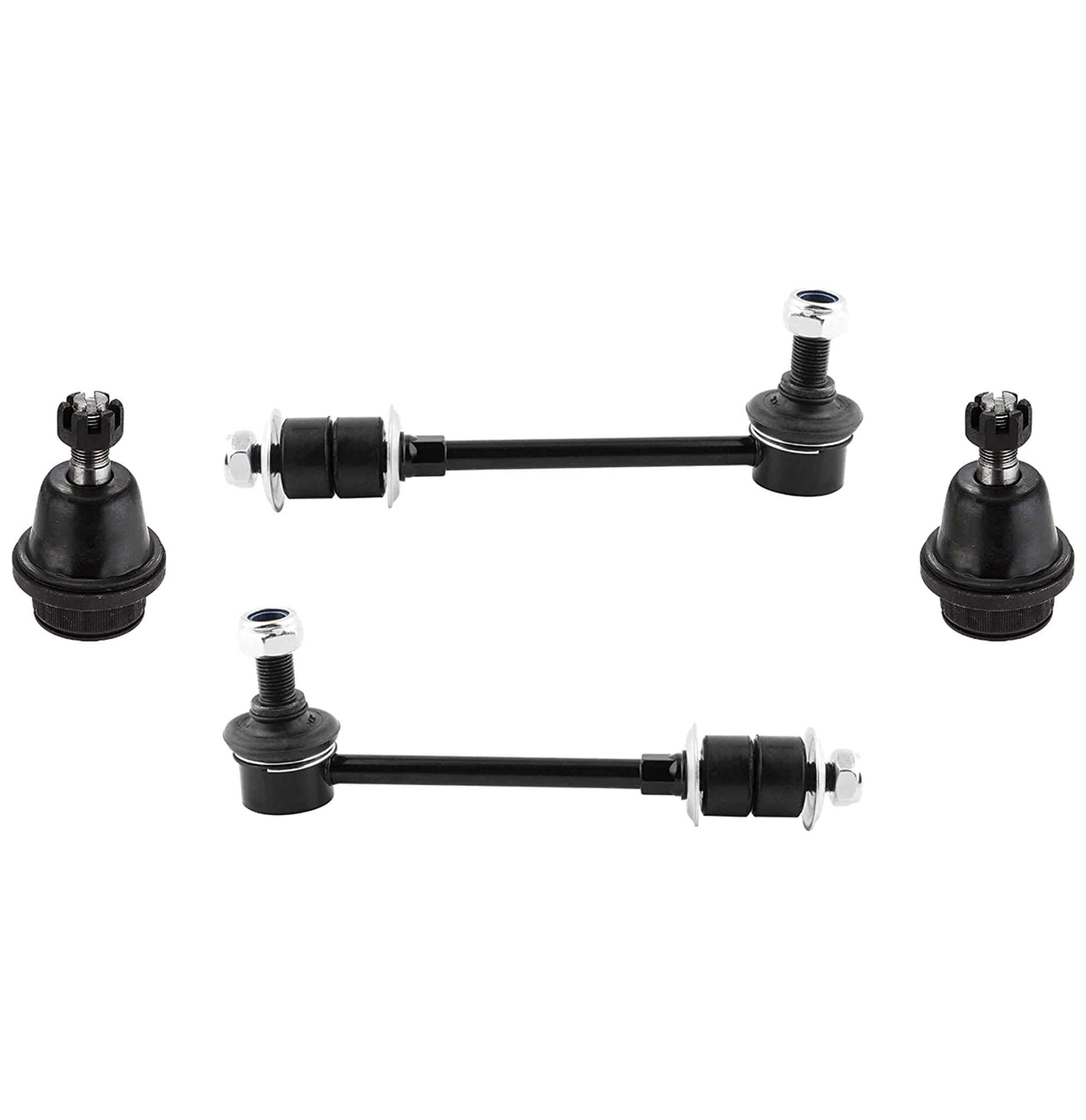 4 Pc Front Suspension Lower Ball Joints, Sway Bar End Links Kit ...