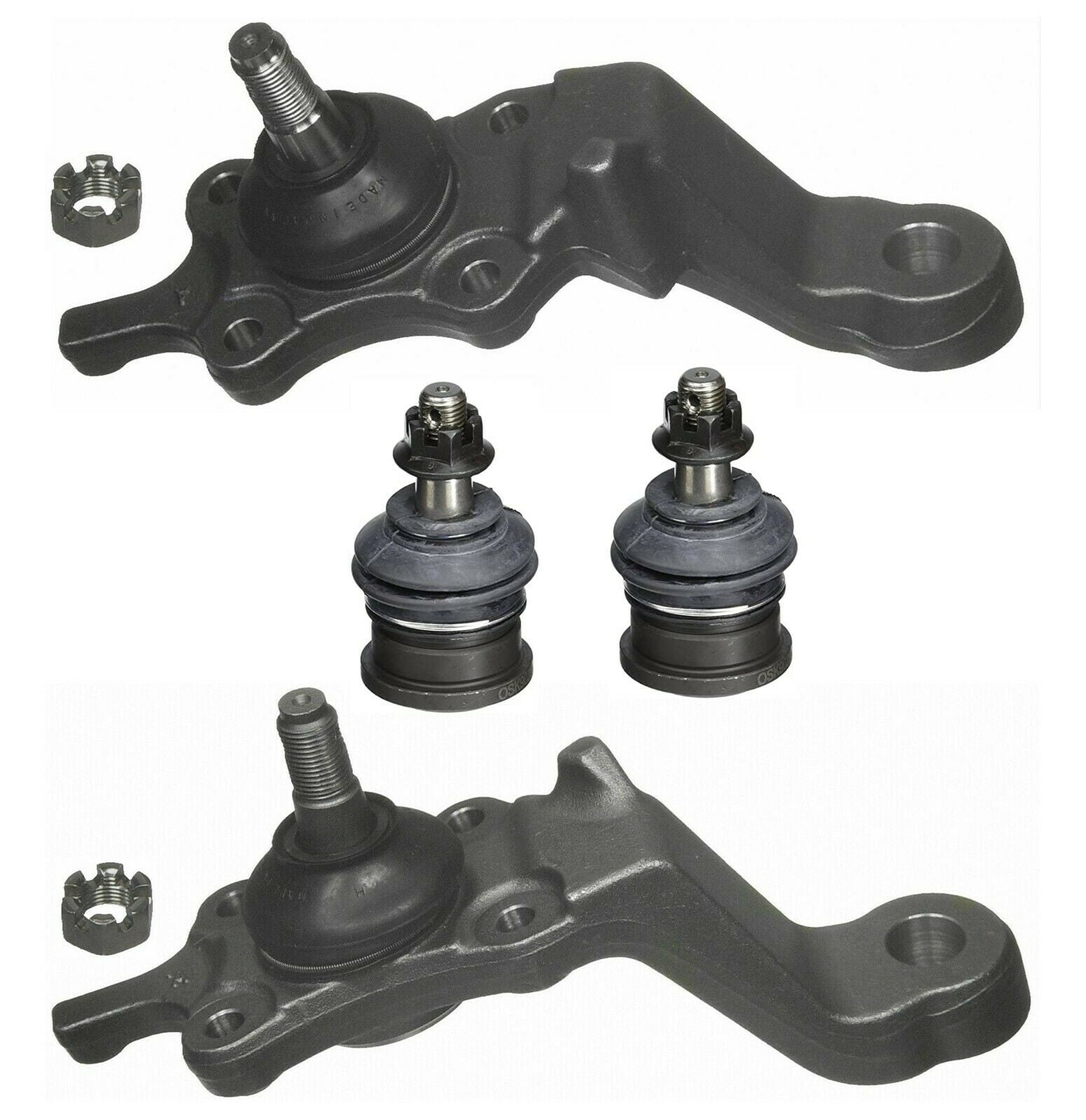 4 Pc Front Upper & Lower Ball Joints Suspension Passenger Driver Side ...
