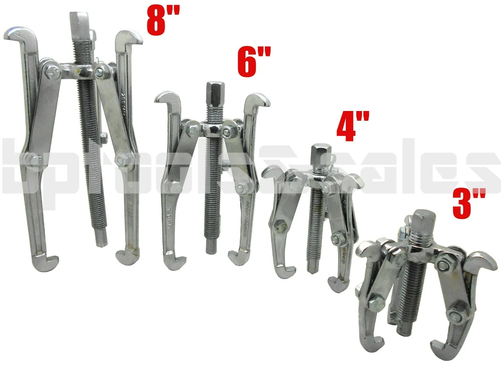 4 Pc Gear Puller 3 Jaw Set 3" 4" 6" 8" Gear Pulley Bearing Puller Auto ...