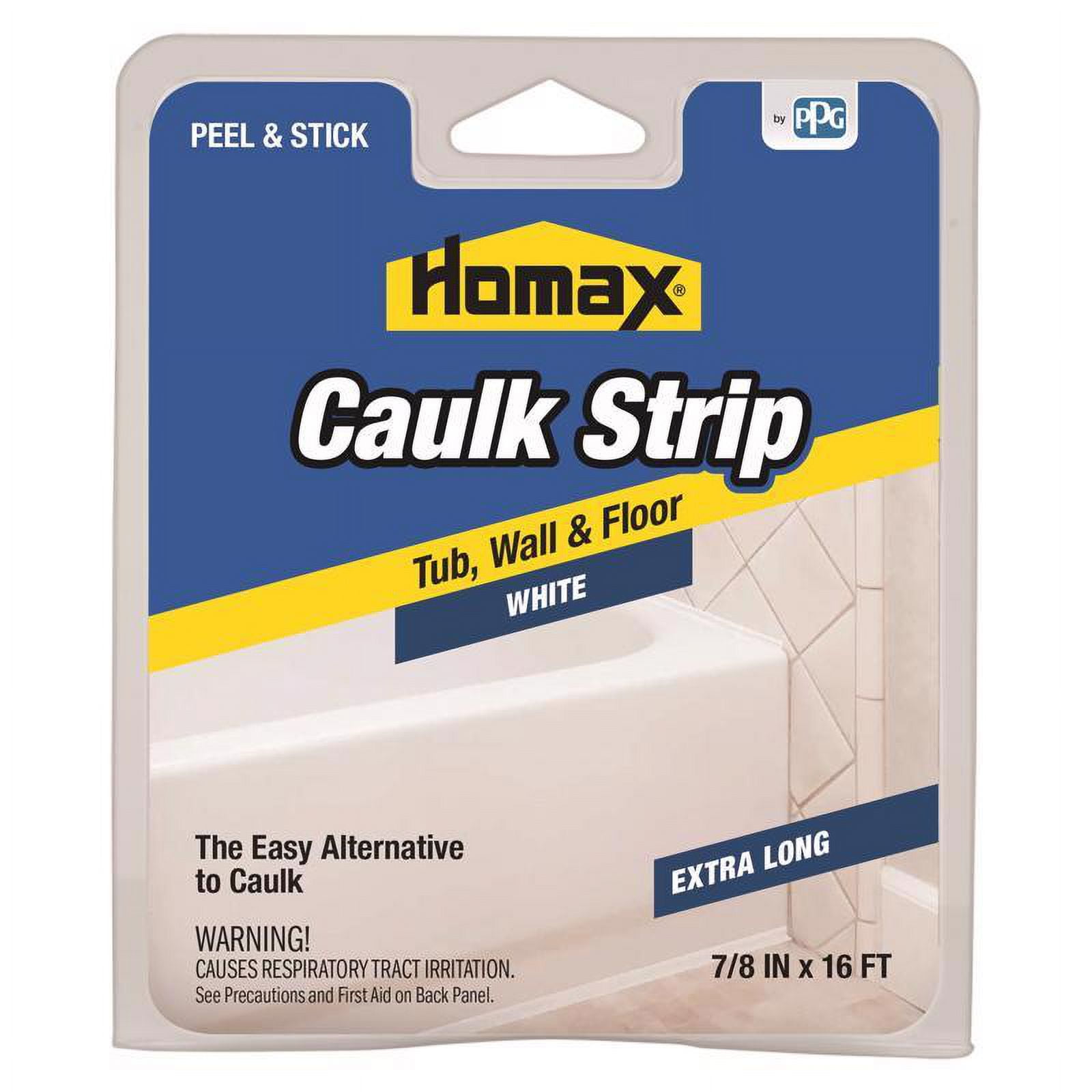 4 Pc, Homax White Silicone Caulk Strips 7/8 In. X 16 Ft. - Walmart.com