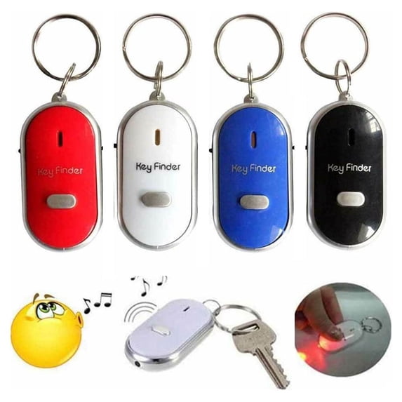 KZMZIRZ Key Finder Locator, 4 Pc, Anti-Lost Keychain Tracker, Whistle ...