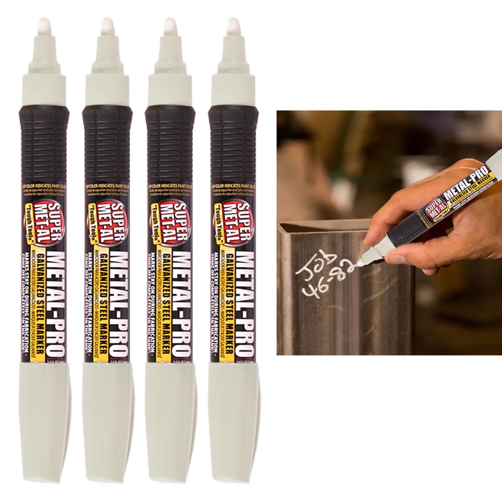 4 Pc Metal Marker Galvanized Steel Writing Surface Fabrication Washable ...