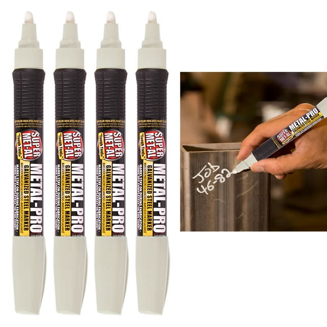 4 Pc Metal Marker Galvanized Steel Writing Surface Fabrication Washable ...