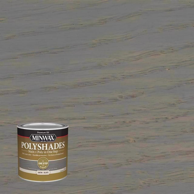 4 Pc, Minwax Polyshades Semi-Transparent Satin Slate Oil-Based Stain/Polyurethane Finish 0.5 Pt ...