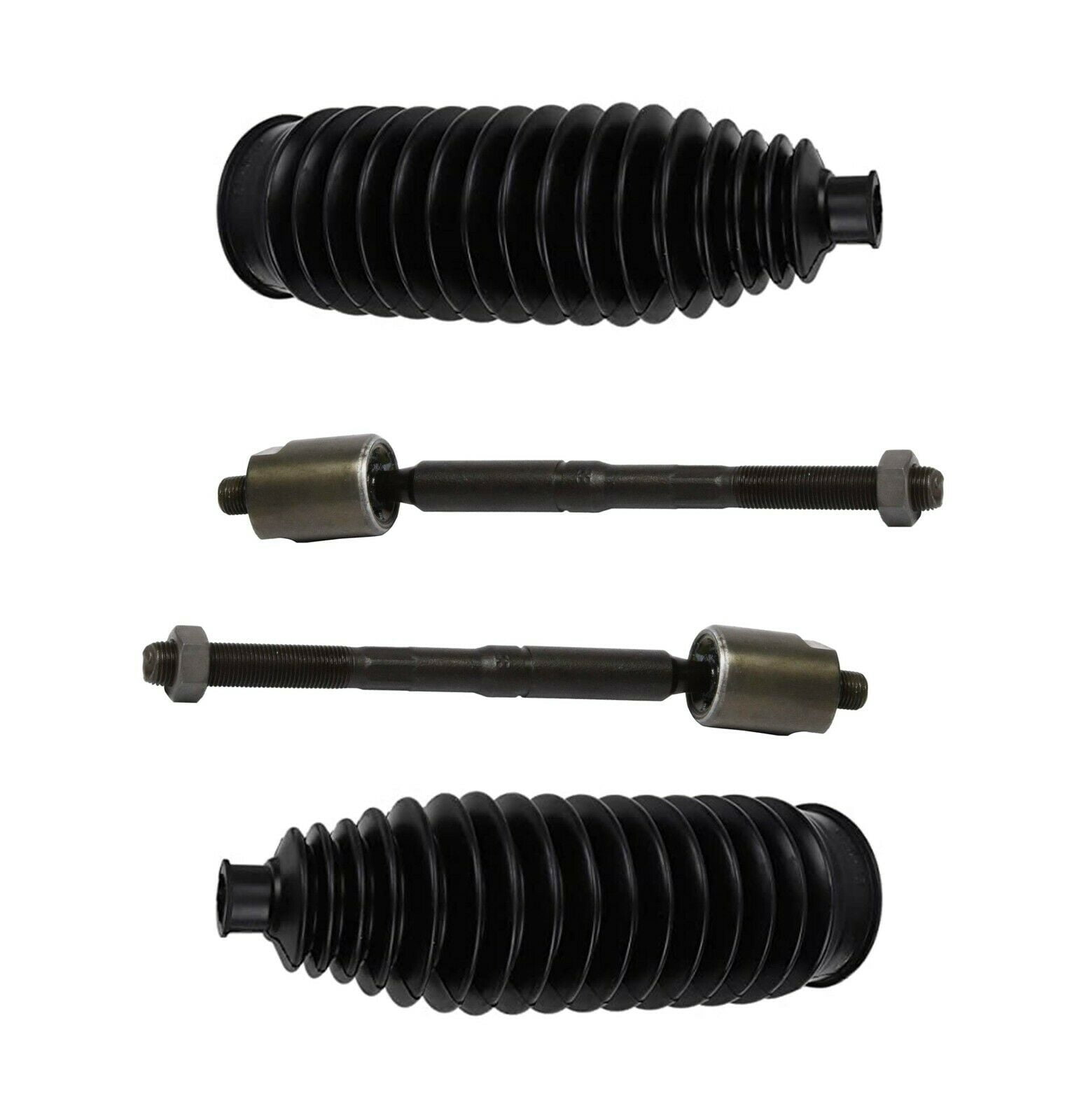4 Pc New Front Steering Kit Rack and Pinion Bellow Boot and Inner Tie ...
