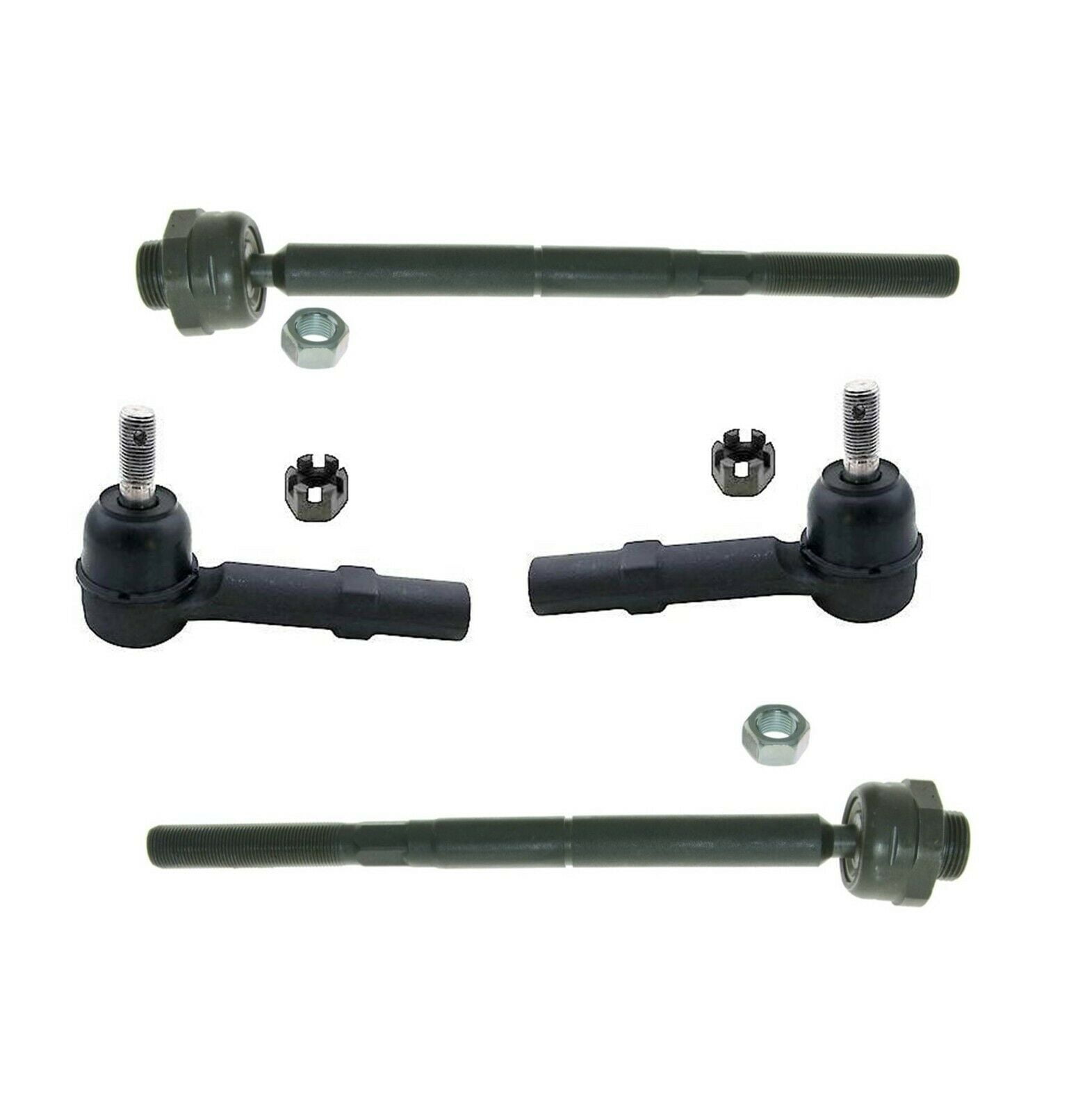 4 Pc New Inner & Outer Tie Rod End Front Steering Kit Fits select: 2007 ...