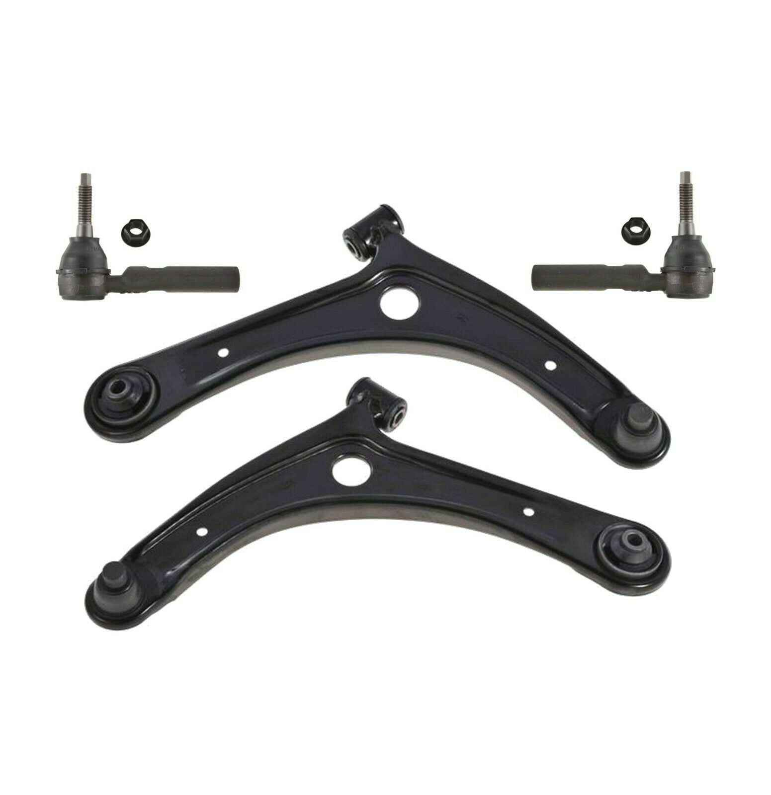 4 Pc New Lower Control Arm & Ball Joints Tie Rod Ends Outer Suspension ...