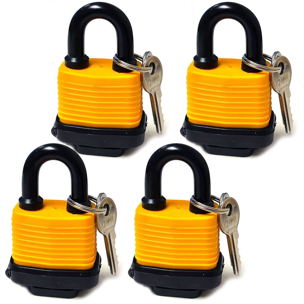 4 Pc Outdoor Heavy Duty Padlocks 30mm Waterproof Keyed Pad Locks Home ...