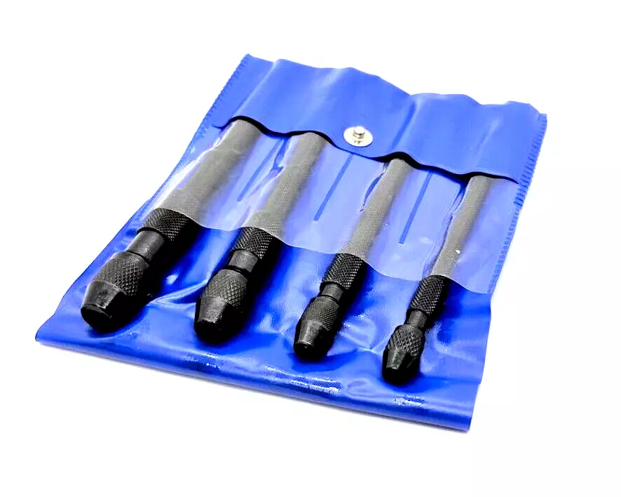 4 Pc Pin Vise Set Hand Held Hollow Handle Black Finish 4 Piece Vice ...