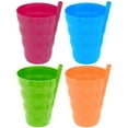 4 Pc Plastic Drinking Cups Built In Straw Children Sip Mug Drink ...