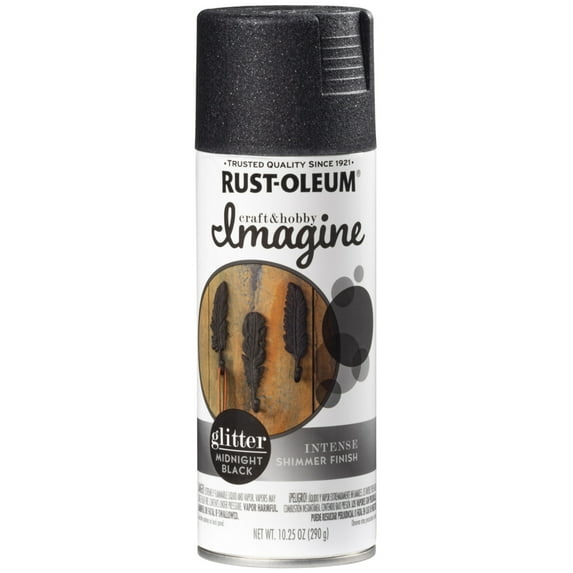 4 Pc, Rust-Oleum Imagine Glitter Midnight Black Spray Paint 10.25 Oz ...