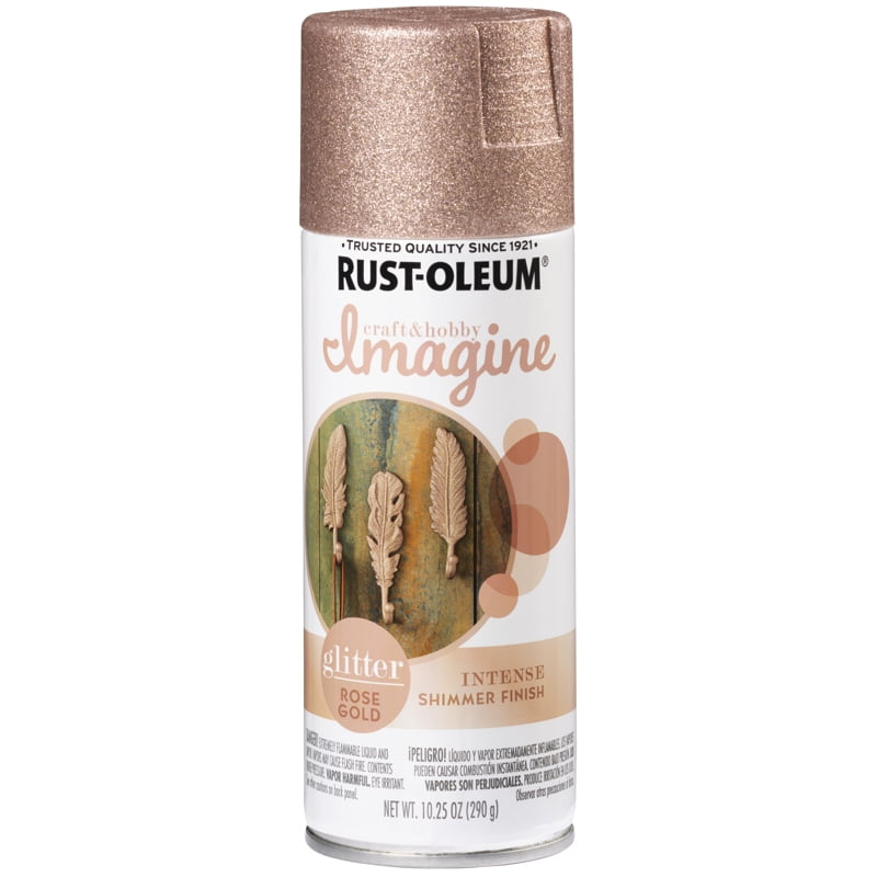 4 Pc, Rust-Oleum Imagine Glitter Rose Gold Spray Paint 10.25 Oz ...