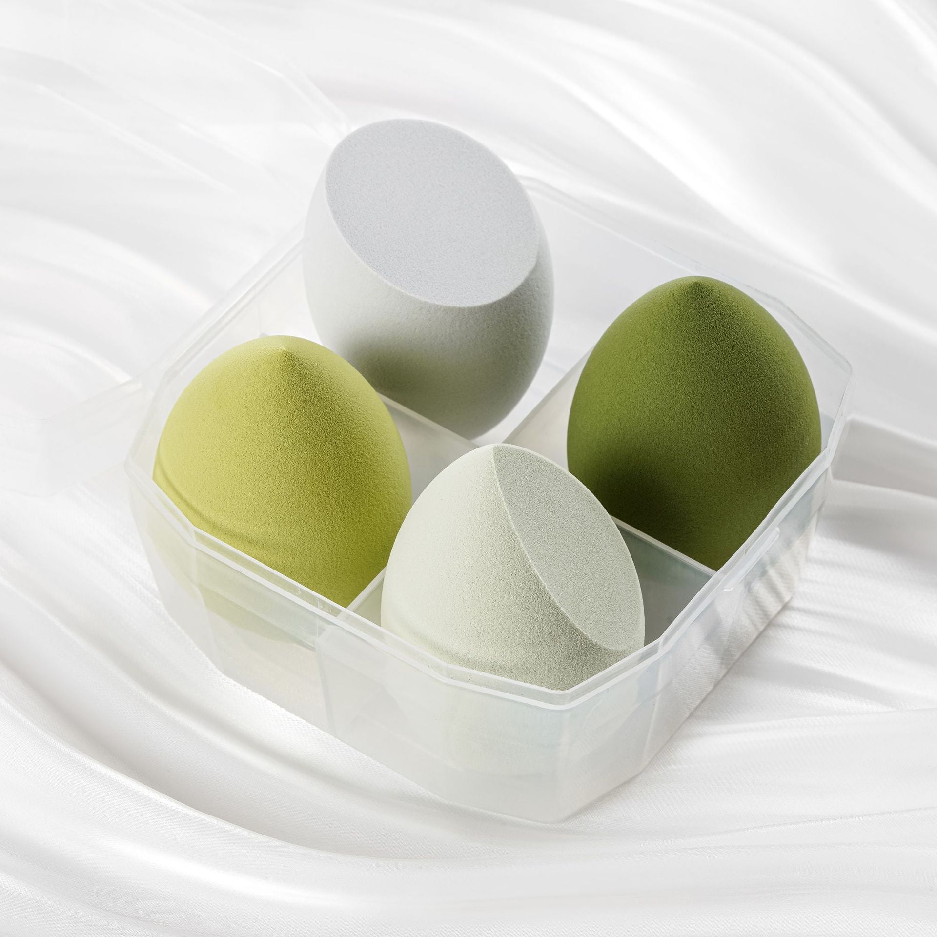 4-Pc Set Cosmetic Makeup Blender Sponge Face Liquid Foundation Powder ...