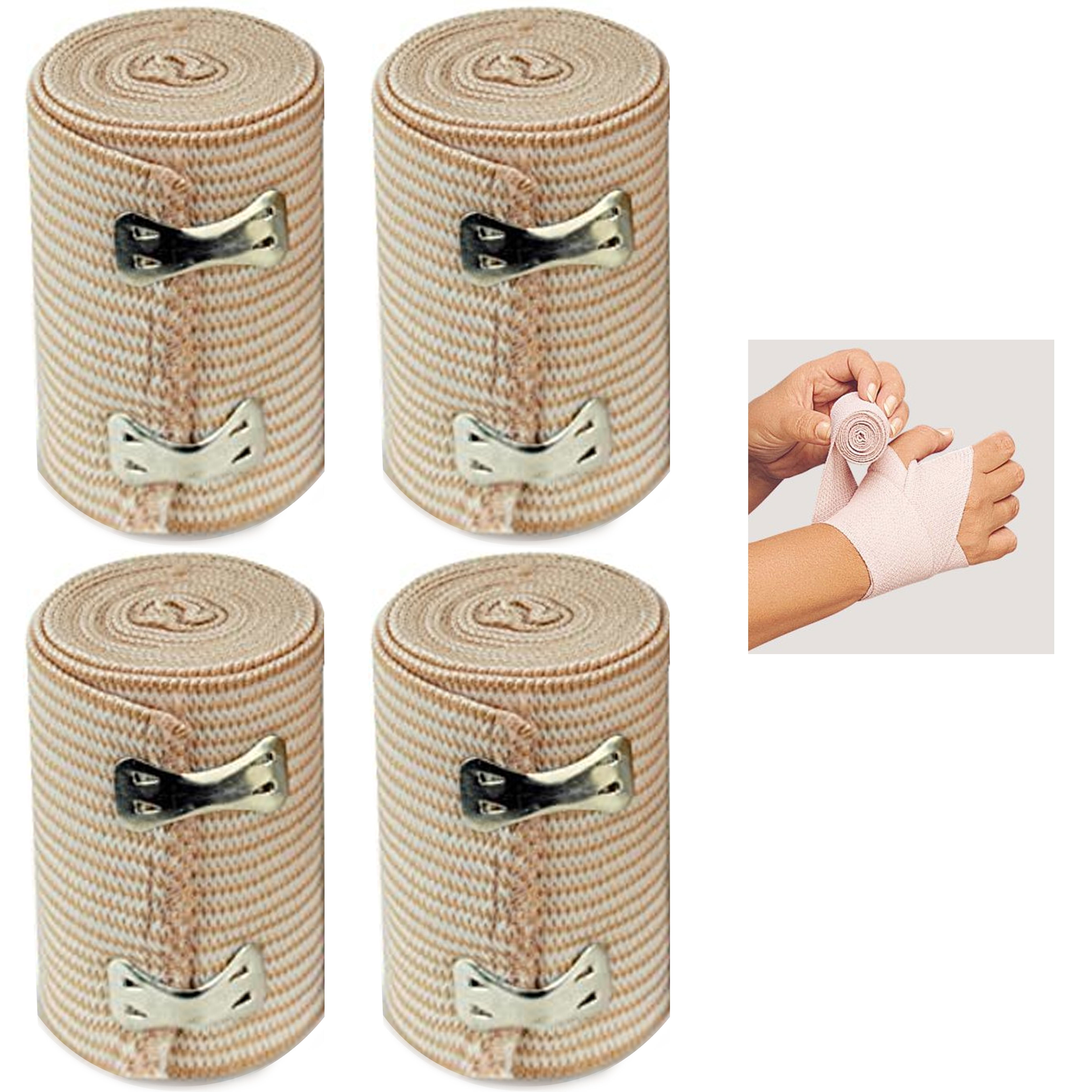 4 Pc Sport Elastic Self Adhesive Elbow Knee Bandage Tape First Aid ...