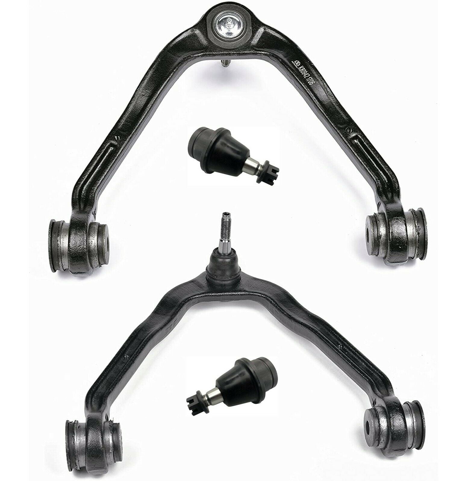 4 Pc Suspension Kit Front Left Right Upper Control Arms + Lower Ball ...