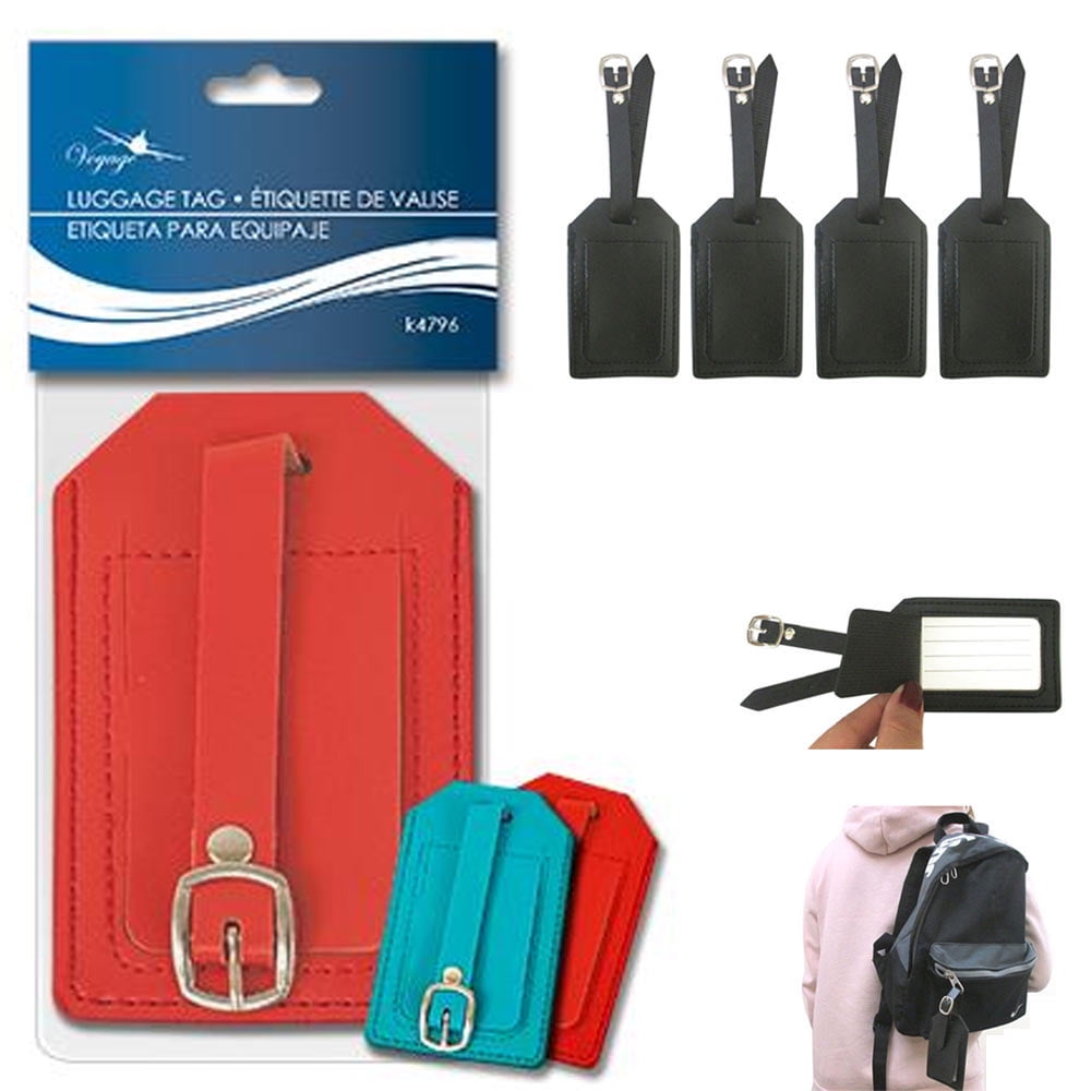 4 Pc Travel Luggage Tags Bag Suitcase Baggage Name Address ID Label ...