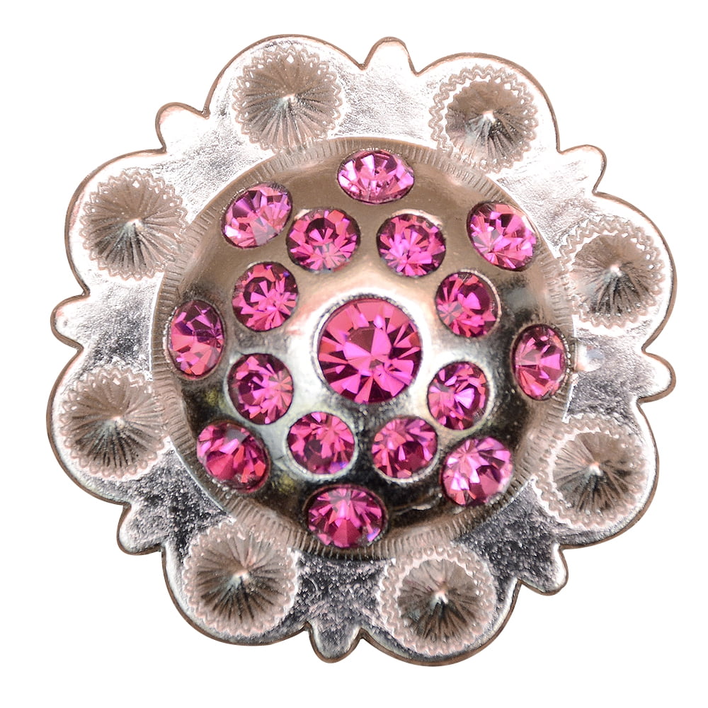 4 Pc Western Screw Back Concho Fuchsia Berry Crystals Headstall Cowgirl ...