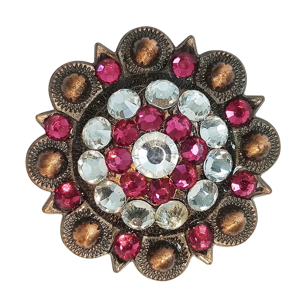 4 Pc Western Screw Back Concho Pink White Berry Copper Cowgirl Hilason ...