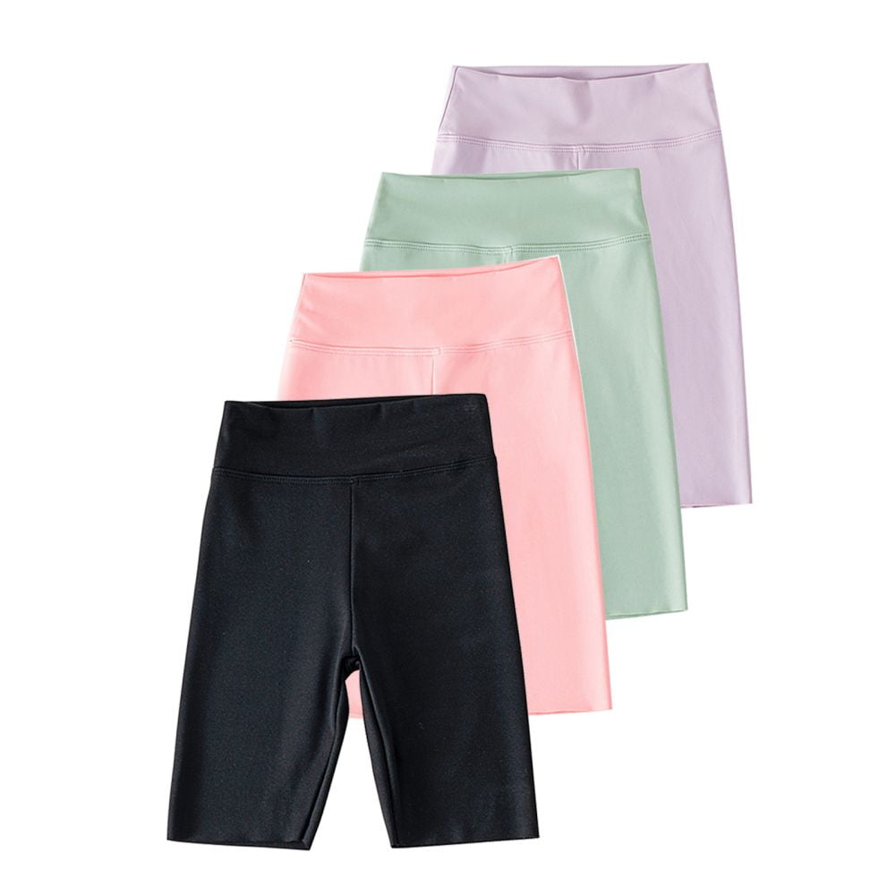 4 Pcak Girls 5" Athletic Shorts High Waisted Yoga Dance Shorts Comfy ...
