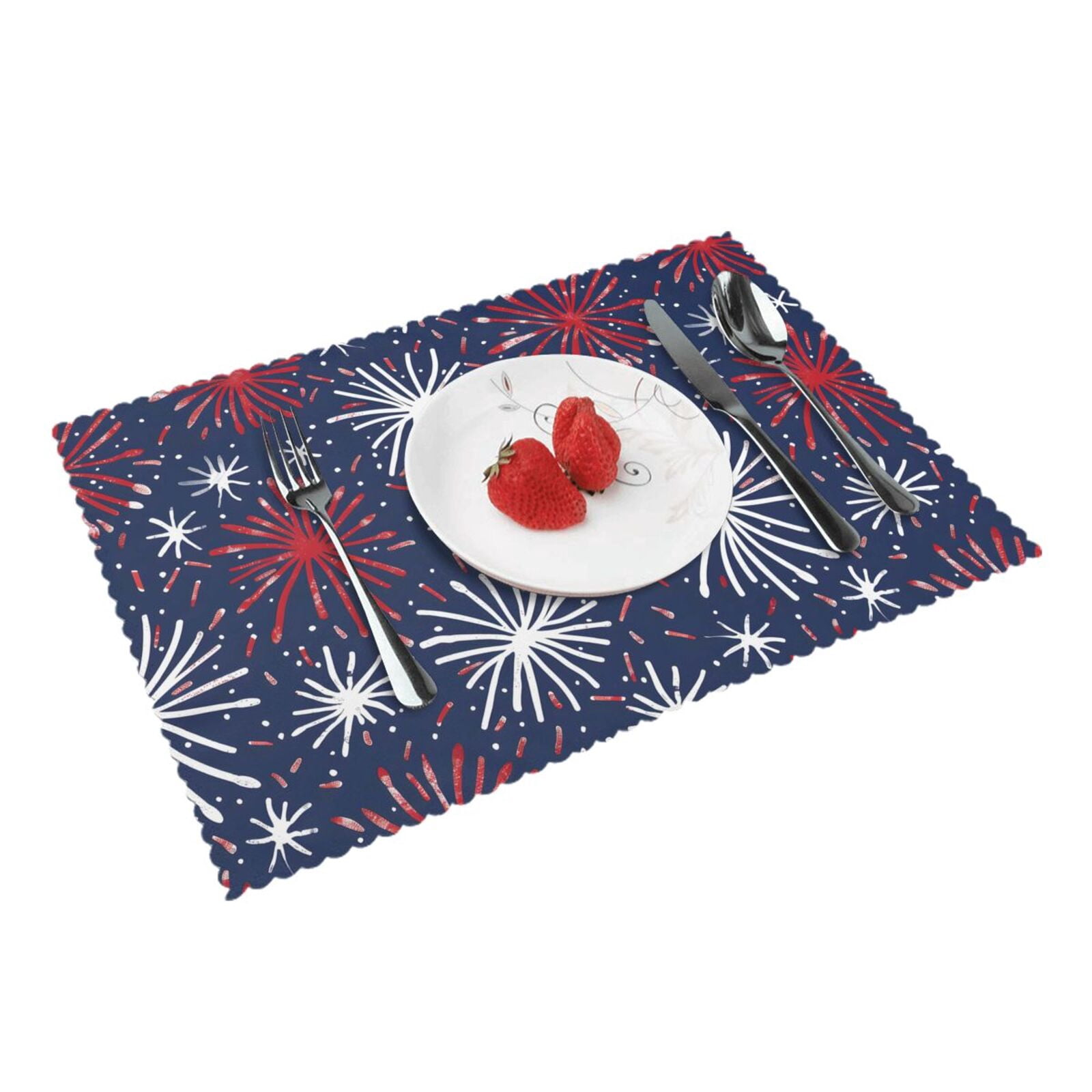 4 Pce Oil Proof And Heat Insulation Tray Mat 12x18in Western Dining ...