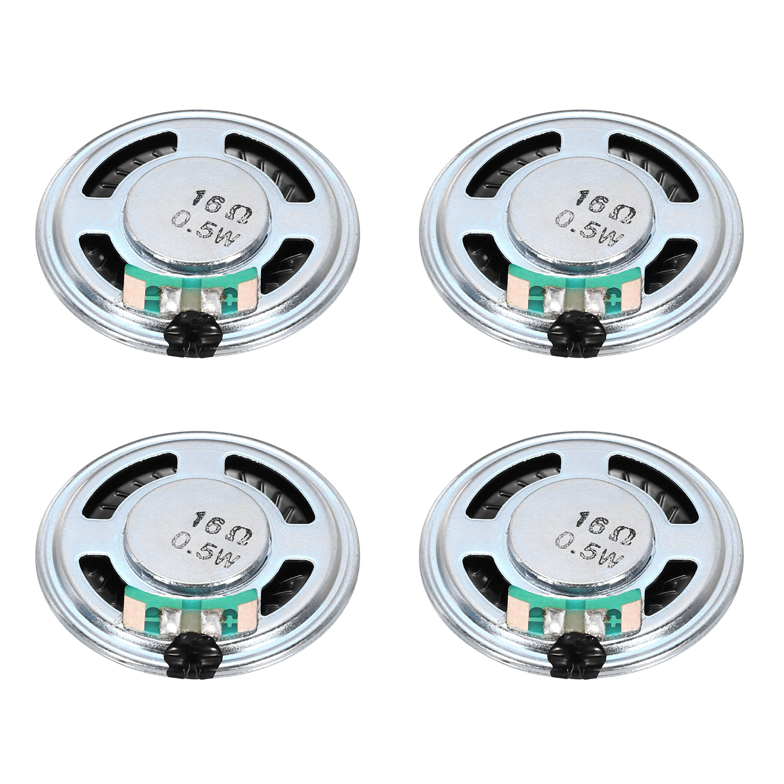 4 Pcs 0.5W 16 Ohm Small Speakers Metal Shell Round Internal Micro ...