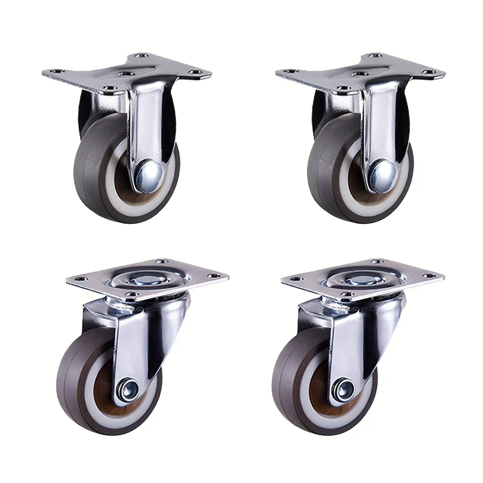 4 Pcs 1.5/2" Caster Wheels Furniture Wheels Heavy Duty Castors TPR ...
