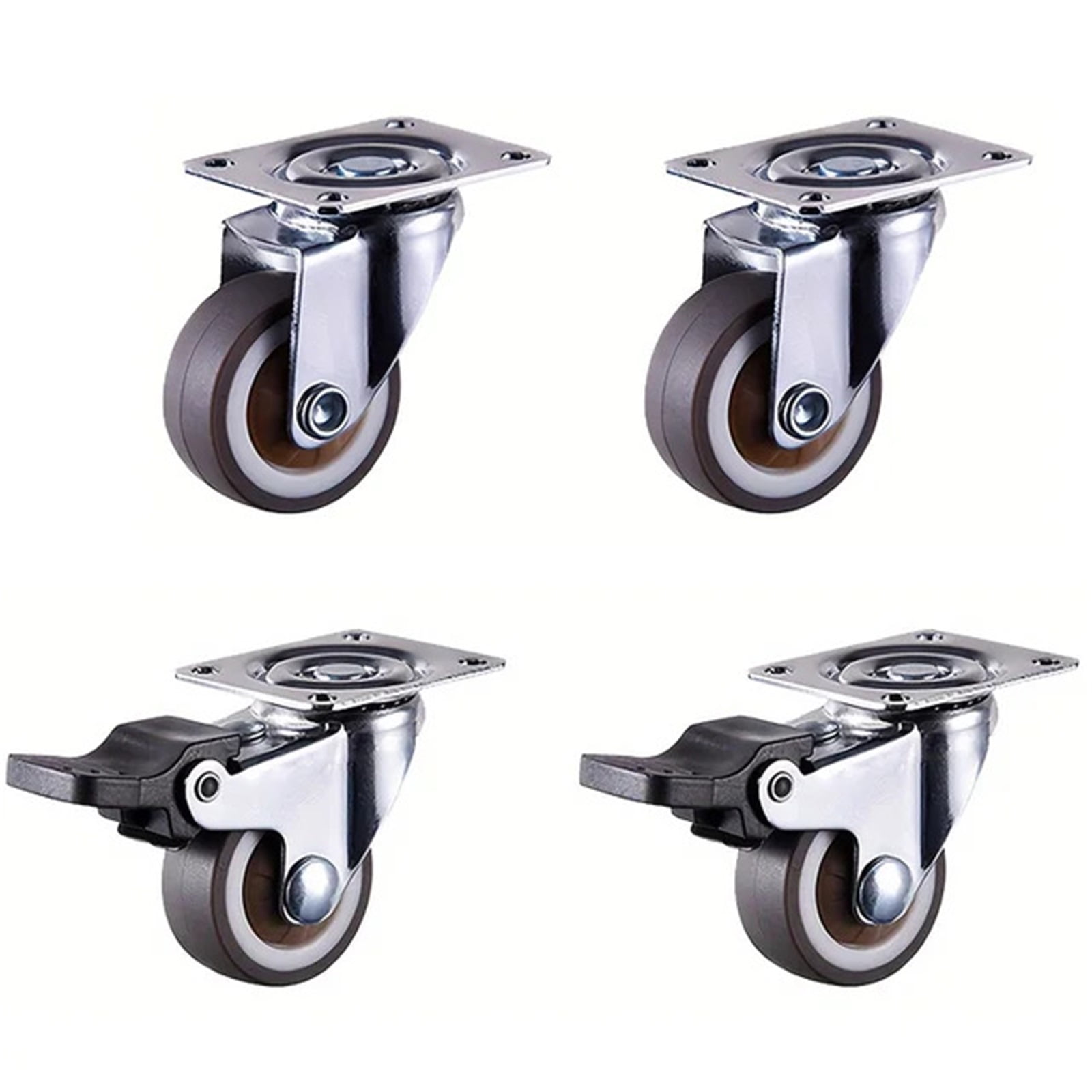 4 Pcs 1.5/2" Caster Wheels Furniture Wheels Heavy Duty Castors TPR ...