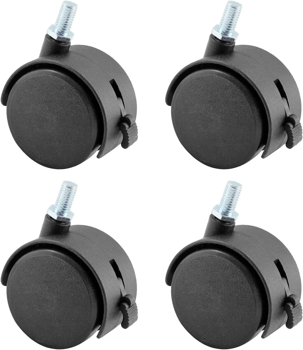 4 Pcs 1.5 Inch Swivel Caster Wheels with Locking Brake,Replacement ...