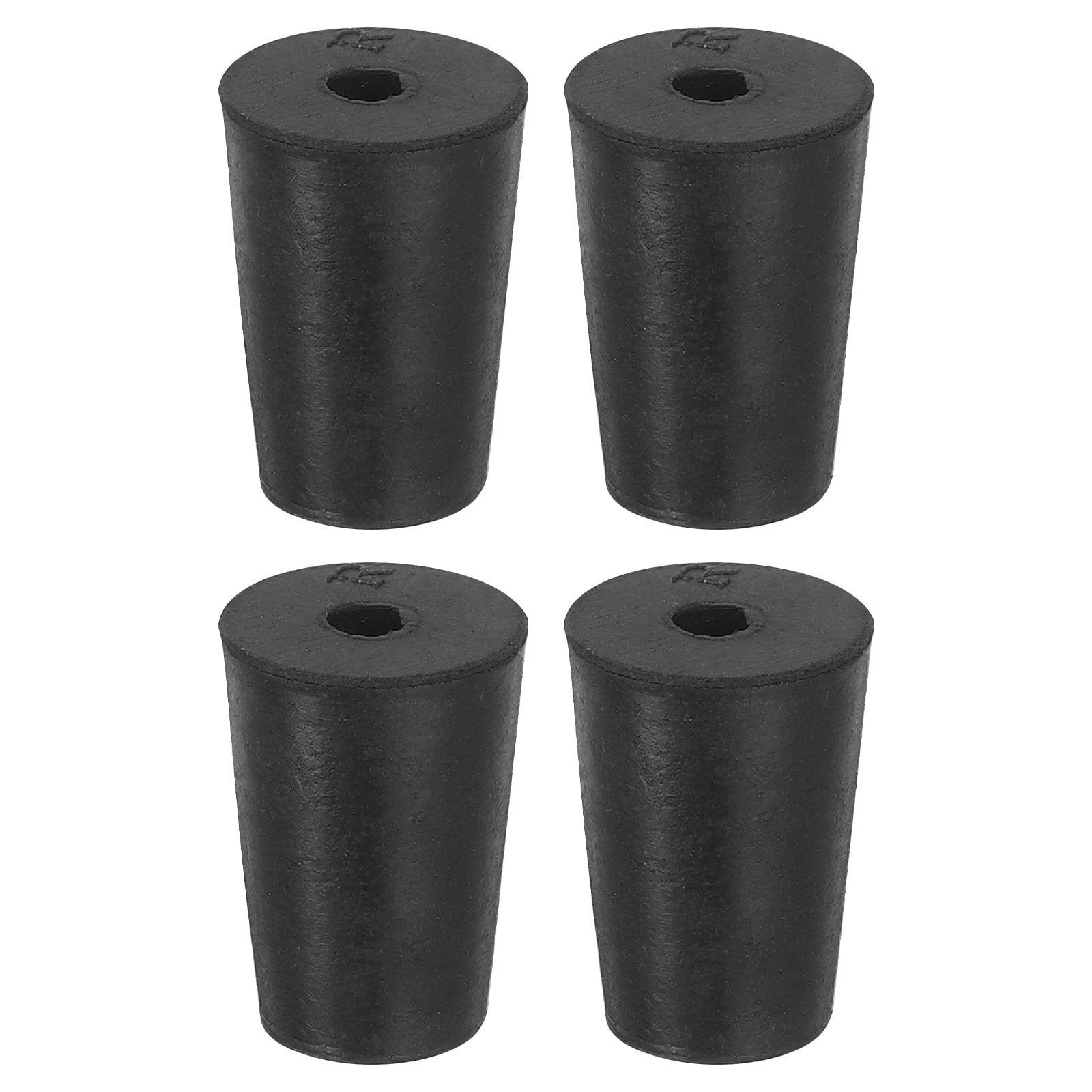 4 Pcs 1-Hole Rubber Stopper, Tapered Lab Seal Tube Stopper Plug for ...