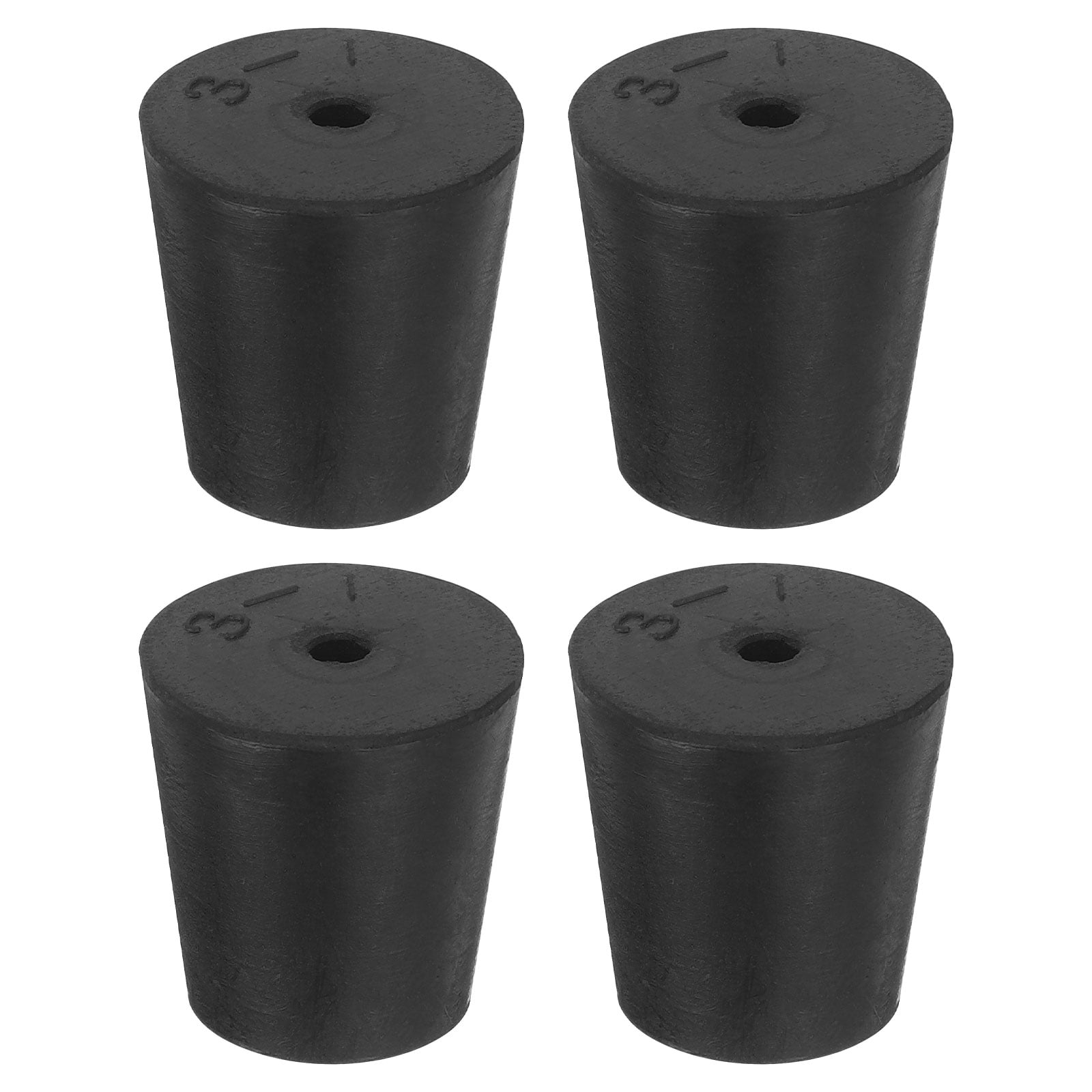 4 Pcs 1-Hole Rubber Stopper, Tapered Lab Seal Tube Stopper Plug for ...