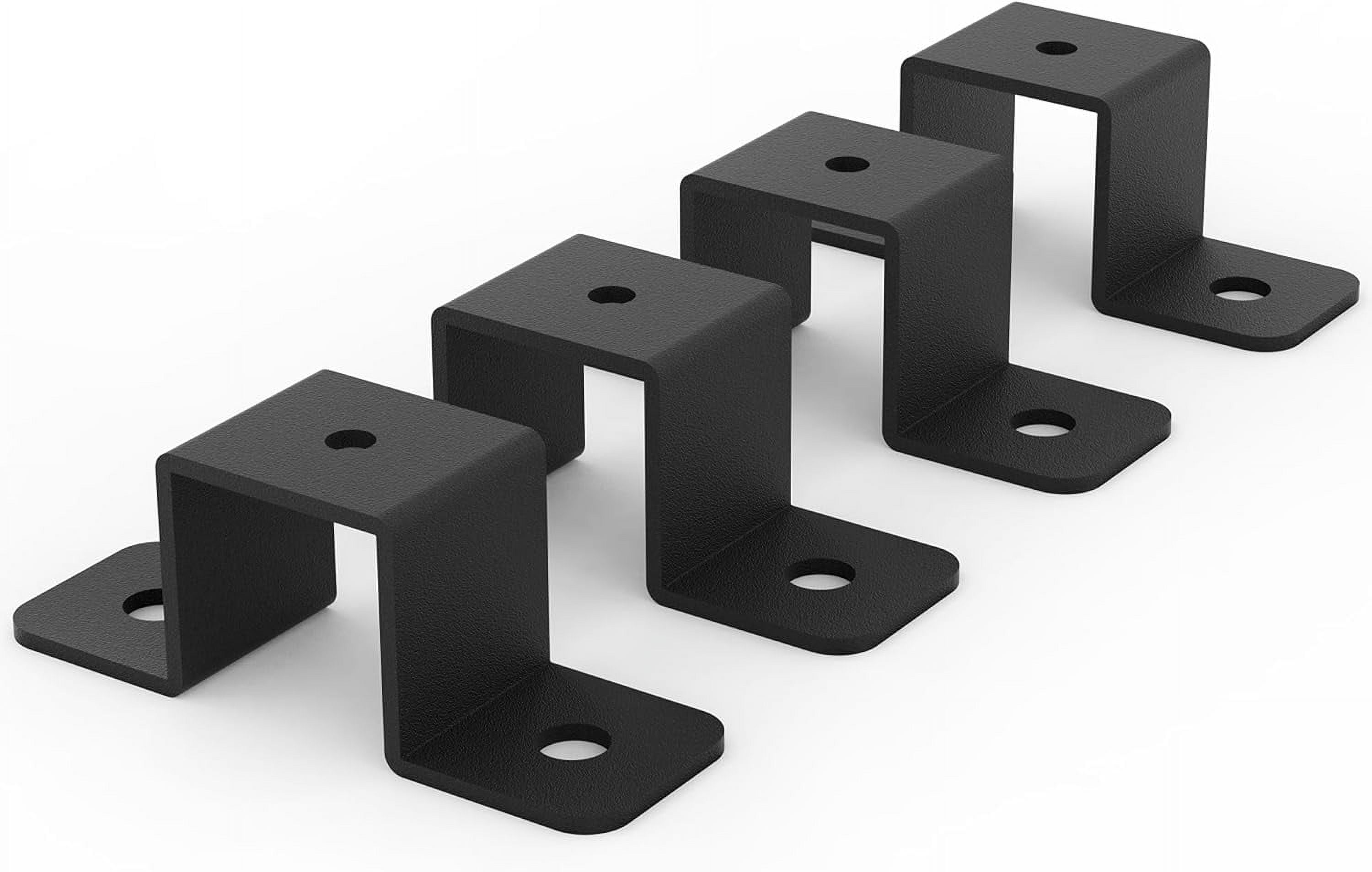 4 Pcs 1 Inch Square Pipe Clamp Black Metal U Shaped Connector Bracket ...