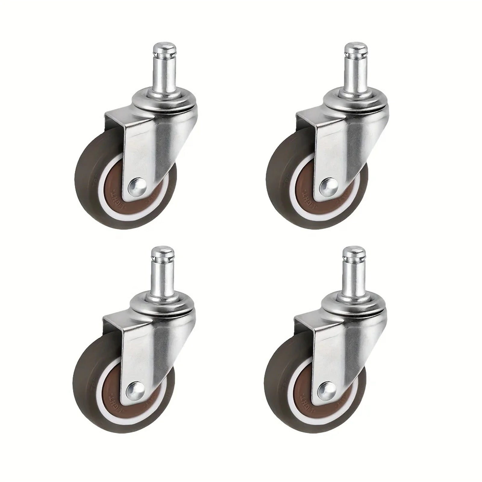 4 Pcs 1 Inch TPR Insert Rod Caster Wheels, Universal 360 Degree Rotary ...