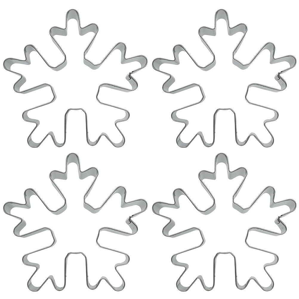 4 Pcs/1 Pack Snowflake Shape Cookie Cutters DIY Biscuits Mousse Mold ...