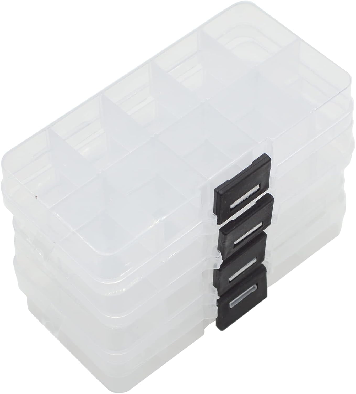 4 Pcs 10 Grids 5 Inch x 2.5 Inch Adjustable Small Removable Plastic ...