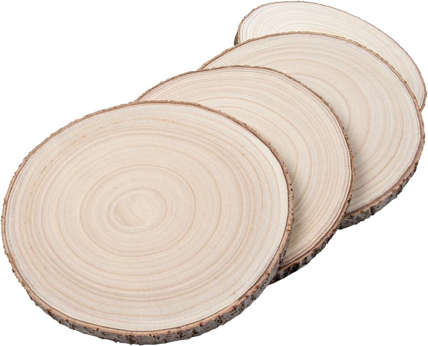 4 Pcs 12-13 inches Large Unfinished Wood Slices for Centerpieces ...