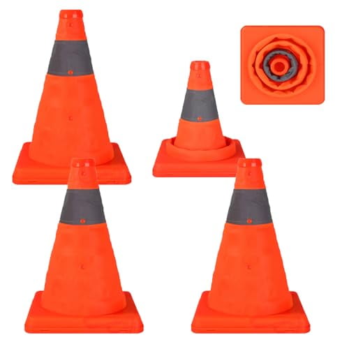 4 Pcs 12 Inch Collapsible Traffic Cones, Multi-Purpose Pop up Road ...