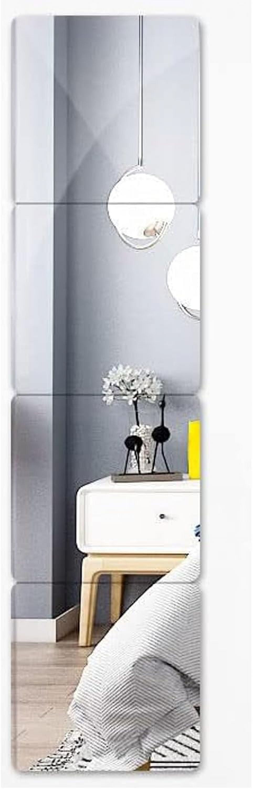 4 Pcs 12" x 12" Self Adhesive Acrylic Mirror Home Décor Wall Mounted ...