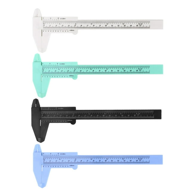 4 Pcs 150mm 0.5mm Mini Vernier Caliper Metric Plastic Portable Sliding ...