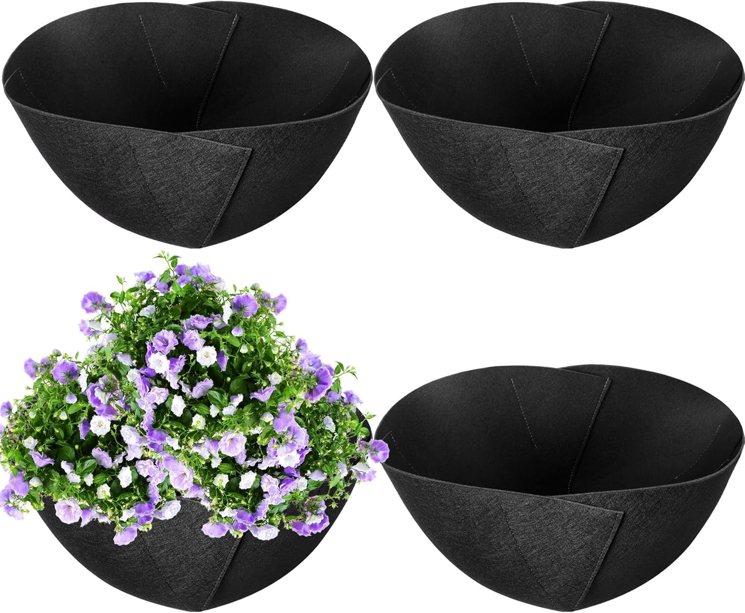 4 Pcs 16 Inch Fabric Planter Basket Liner-Felt Flower Pot Liners ...