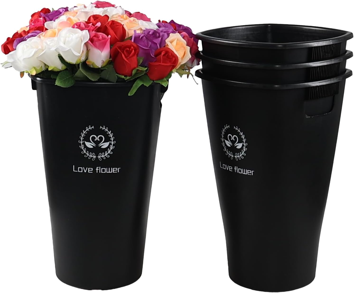 4 Pcs 16 Inch Tall Flower Buckets, Plastic Vases Farmhouse Flower ...