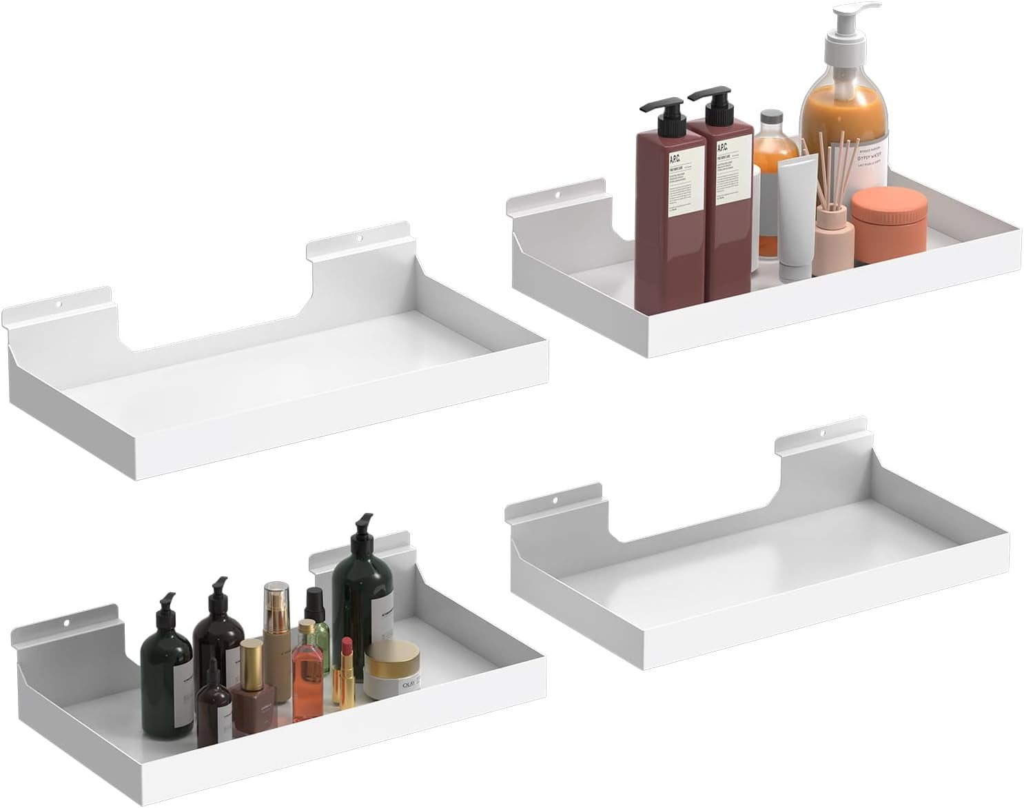 4 Pcs 16X8 Inch Slatwall Shelves, Heavy Duty Slatwall Baskets, Metal ...