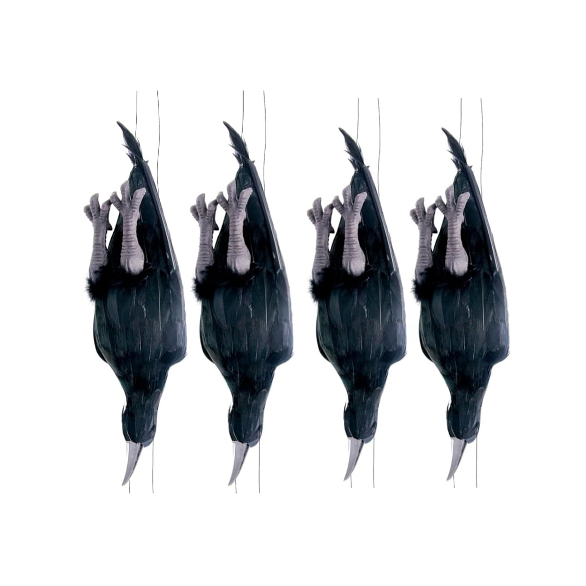 4 Pcs 17 Inch Realistic Hanging Dead Crows Decoy 2025 New Life Size ...