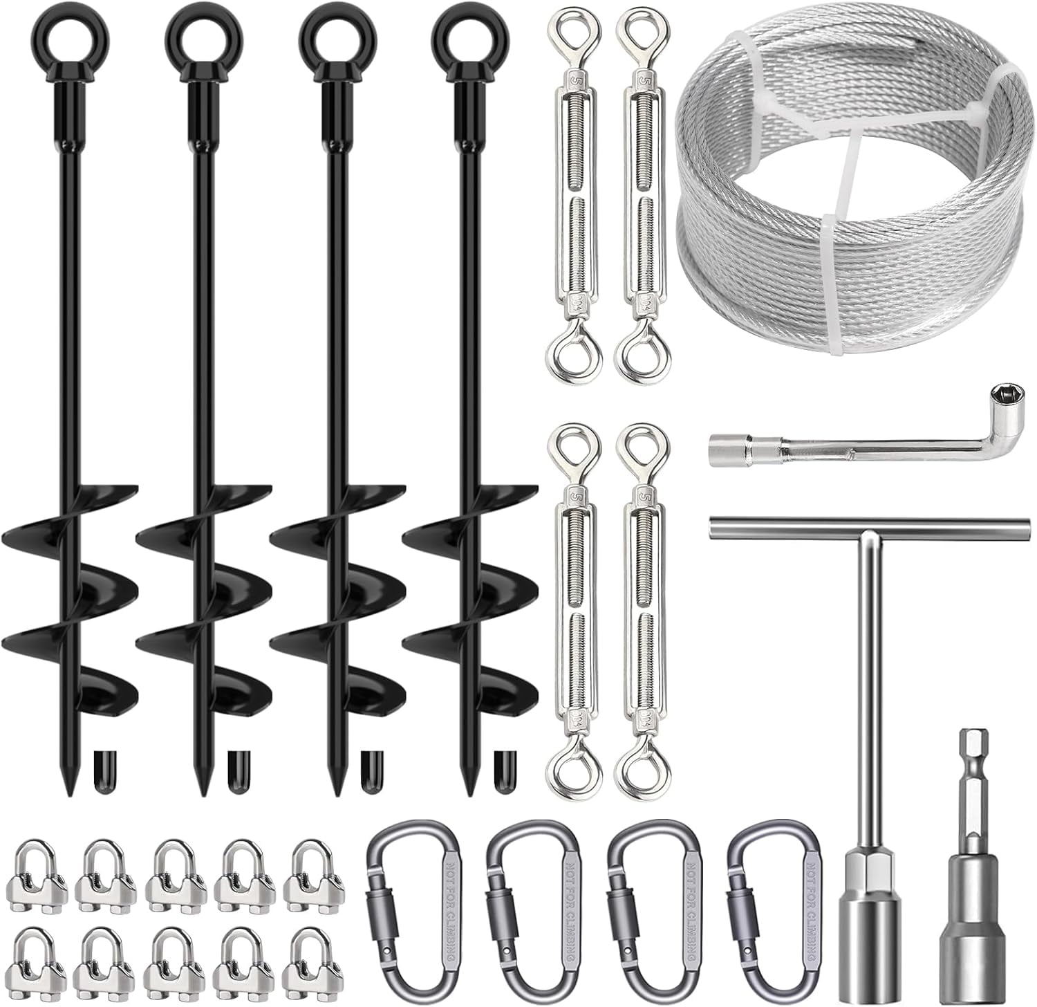 4 Pcs 18" Fully Welded Ground Anchors Shed Anchors Kit with 1/8 ...