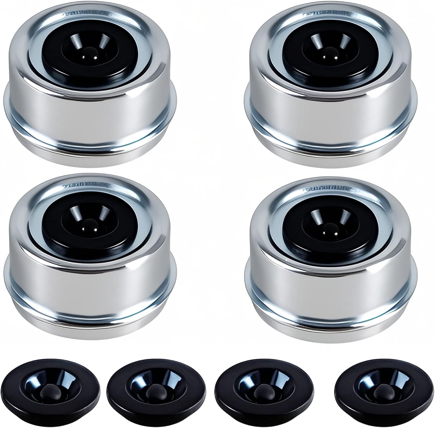 4 Pcs 2.44’’ Trailer Wheel Hub Cups Axle Grease Covers Trailer Wheel ...