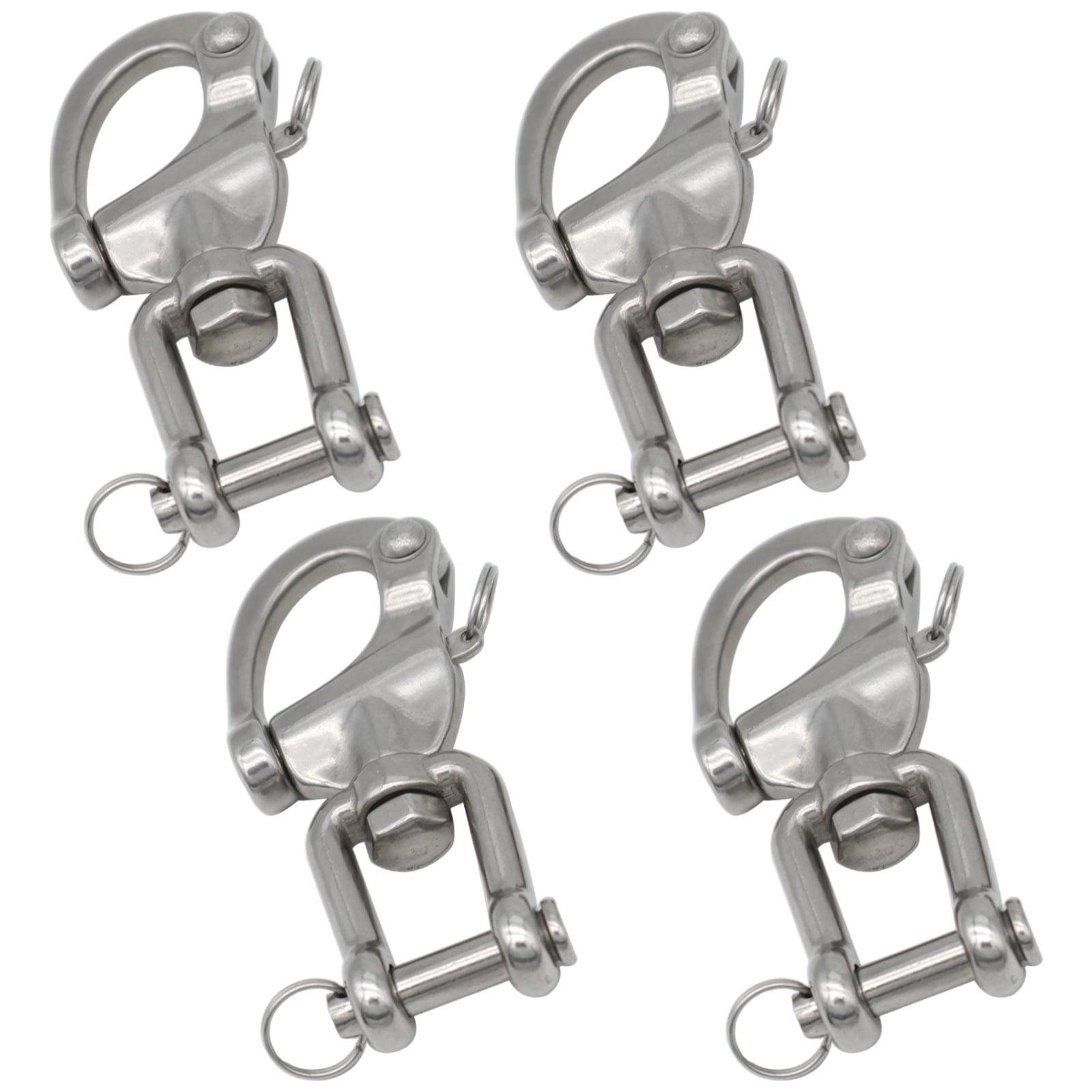 4 Pcs 2.8 in / 70 mm Swivel Shackle, Marine Grade 316 Stainless Steel ...