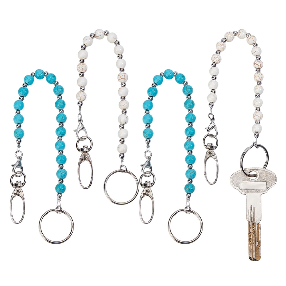 4 Pcs 2 Style Beaded Key Keeper 10.4 Inch Women's Beaded Strap Chain ...