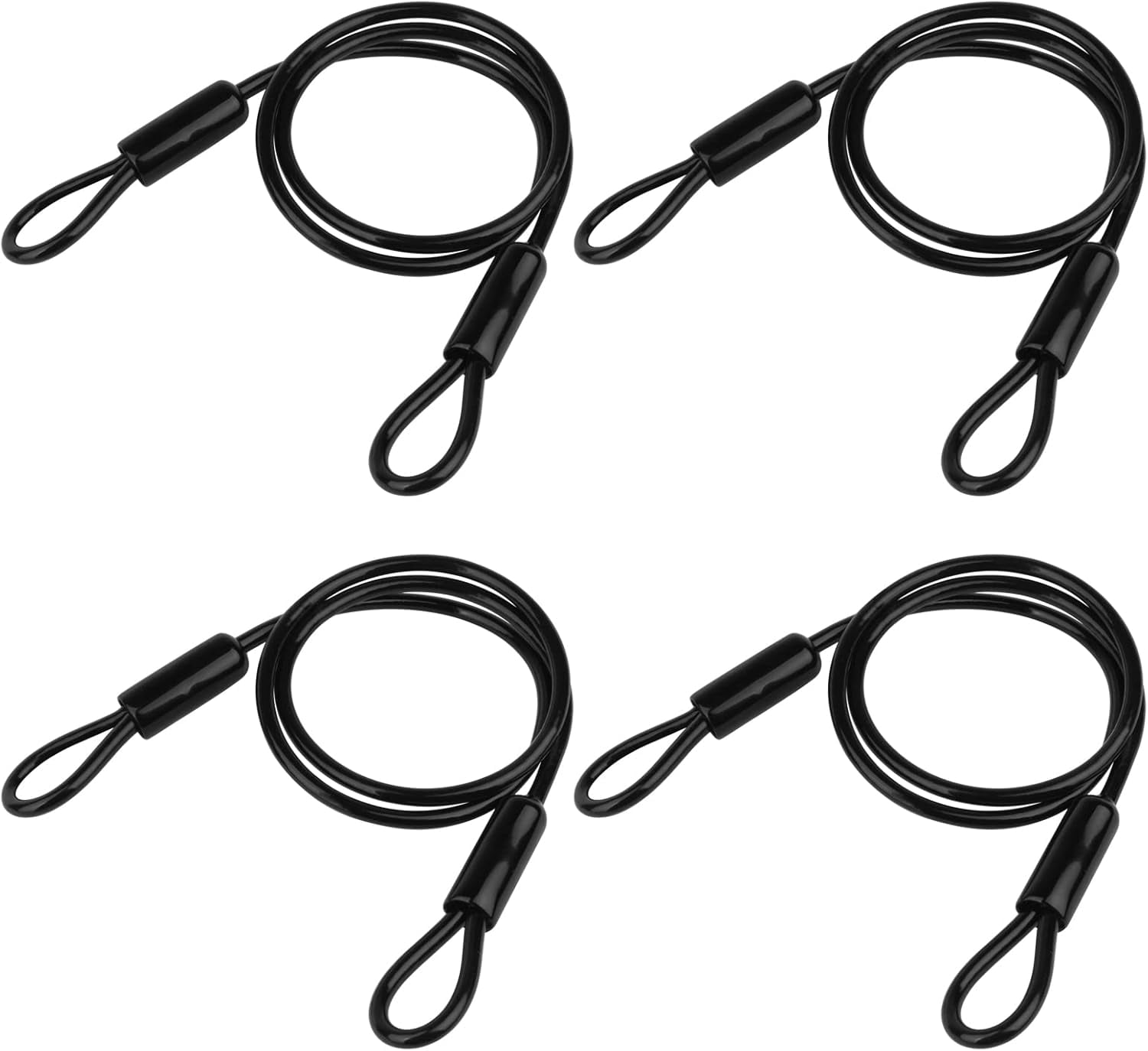 4 Pcs 2½ ft Black Security Cable Luggage Lock Safety Cable Wire with ...