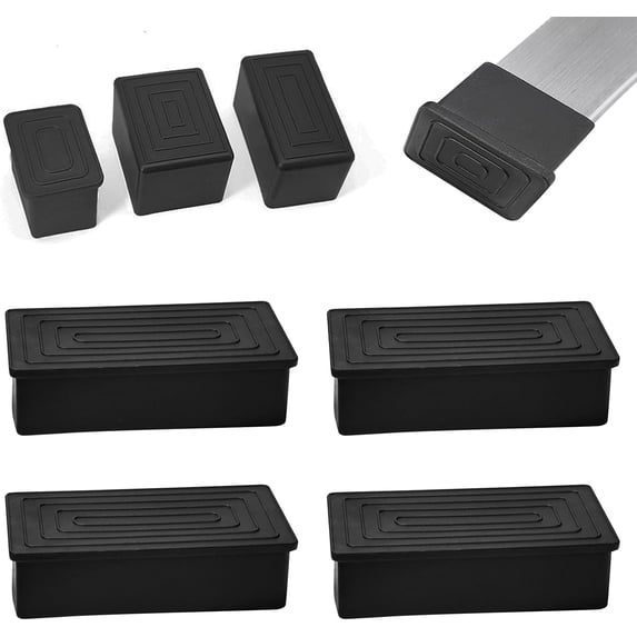 4 Pcs 2" x 4" Rectangular Rubber Chair Leg Caps, PVC Table Leg Covers ...